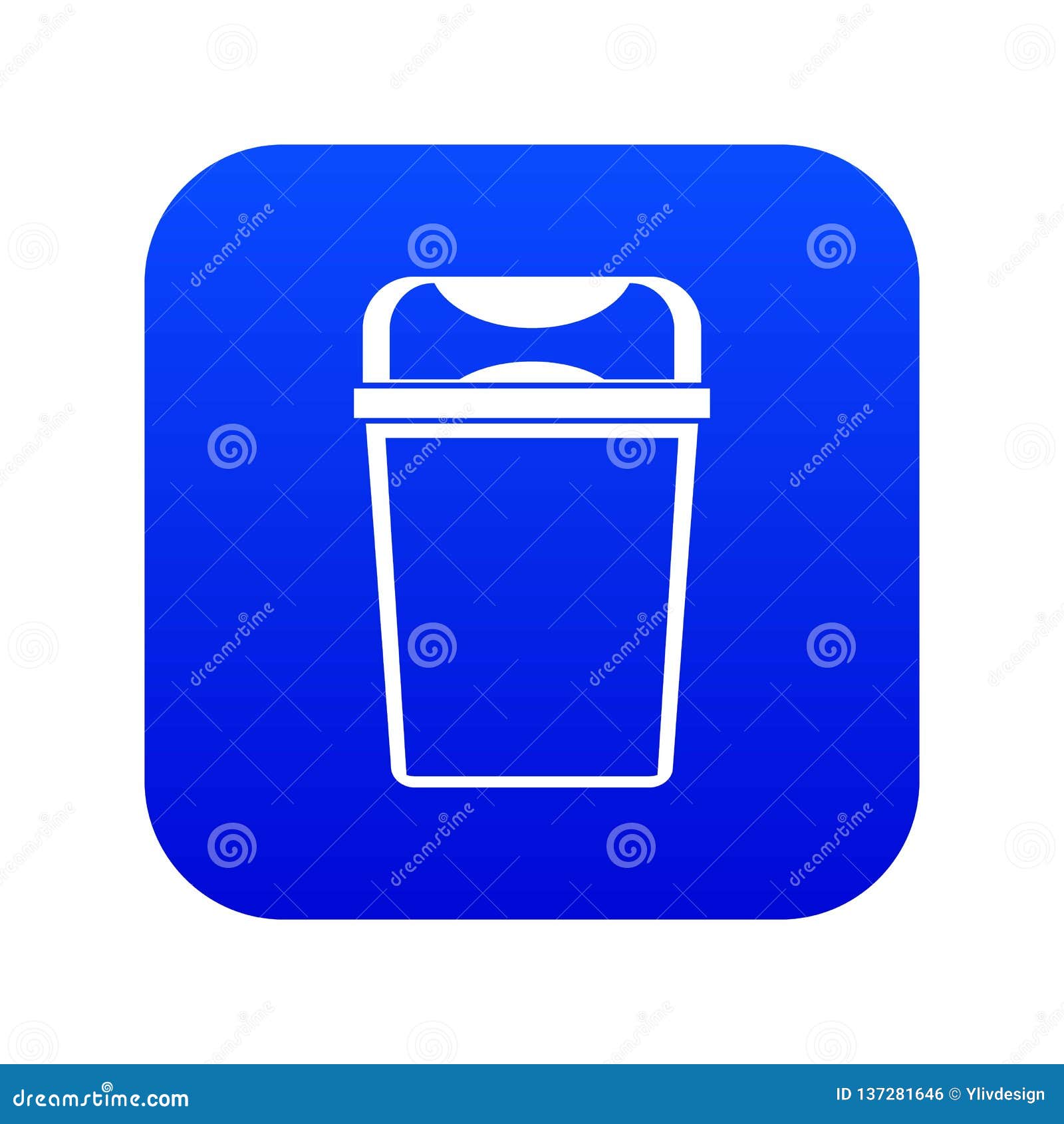 Trash Can Icon Digital Blue Stock Vector - Illustration of recycling ...