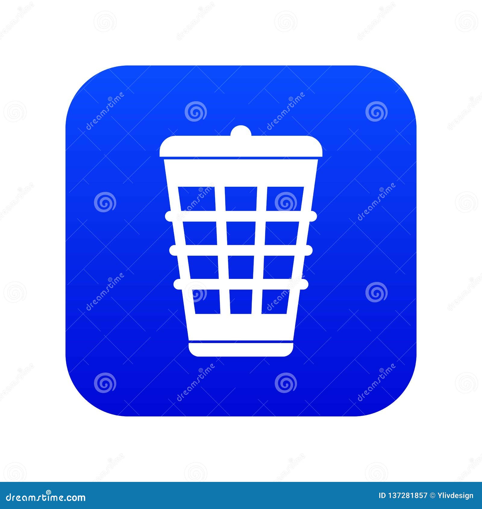 Trash Can Icon Digital Blue Stock Vector - Illustration of office ...