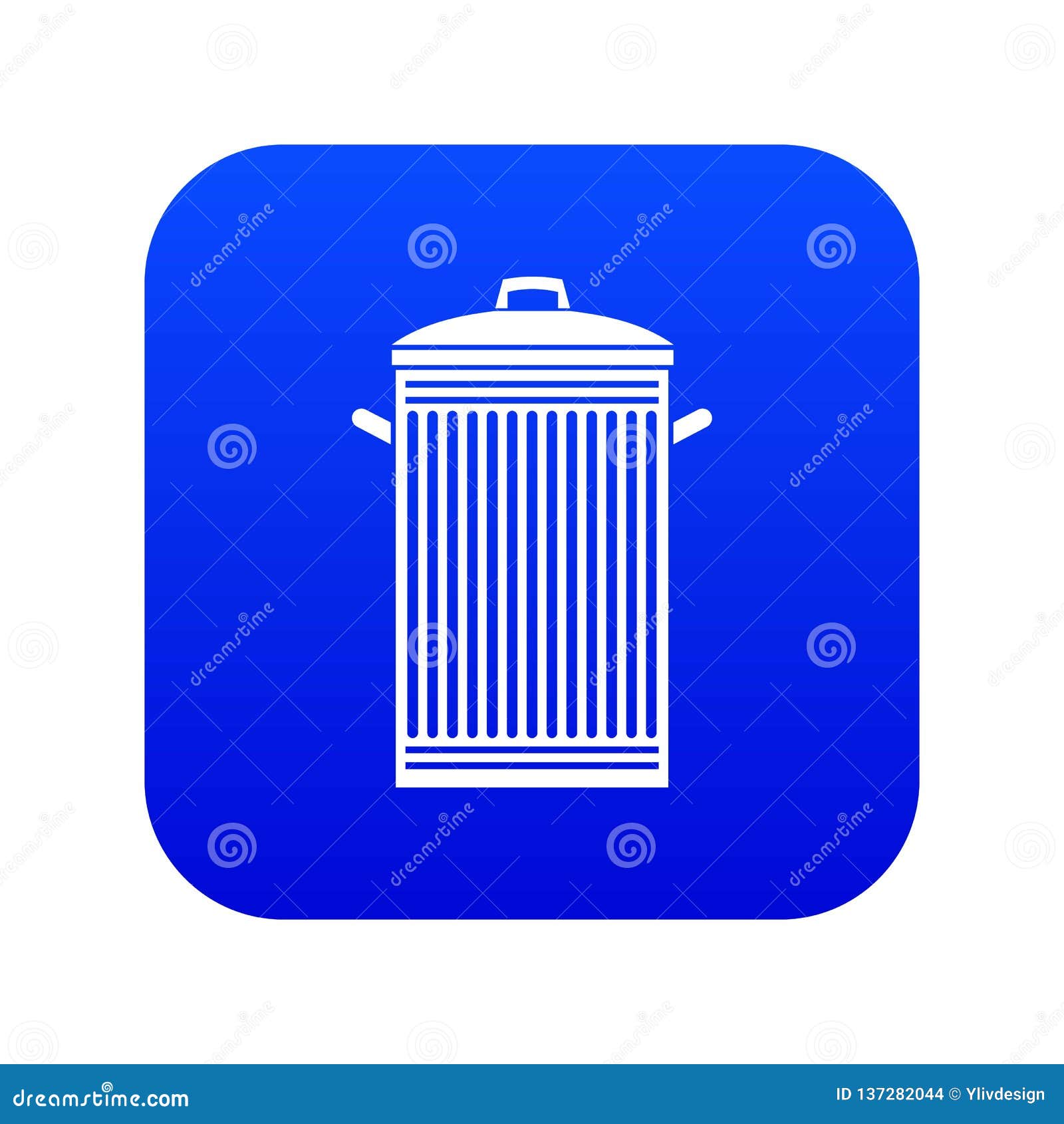 Trash Can Icon Digital Blue Stock Vector - Illustration of line ...