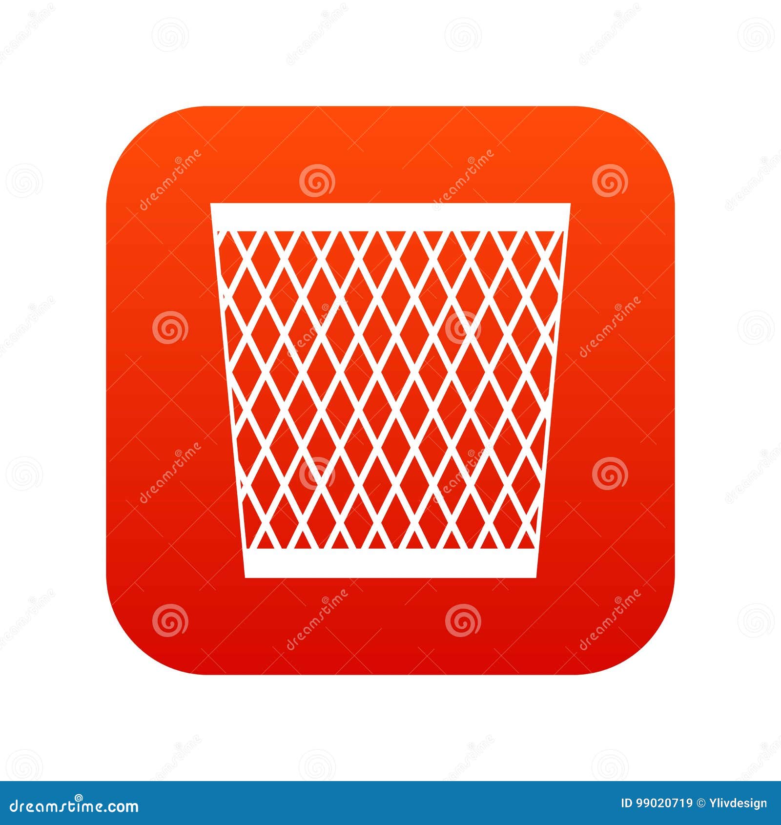 Trash can icon digital red stock vector. Illustration of container ...