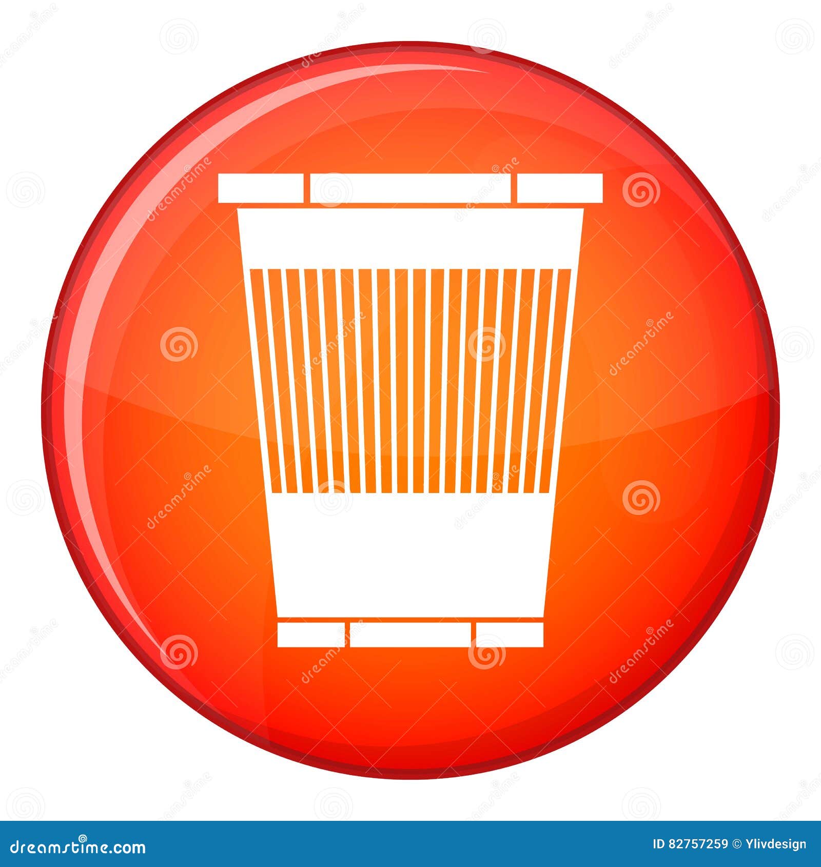 Trash can icon, flat style stock vector. Illustration of design - 82757259