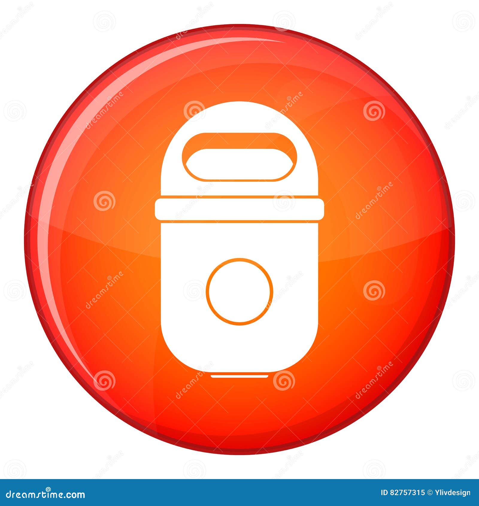 Trash can icon, flat style stock vector. Illustration of line - 82757315