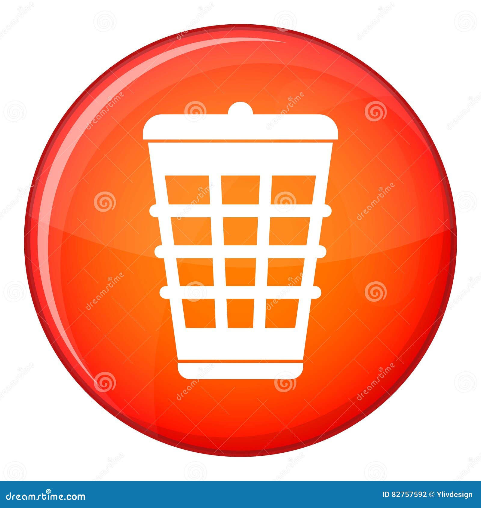 Trash can icon, flat style stock vector. Illustration of office - 82757592