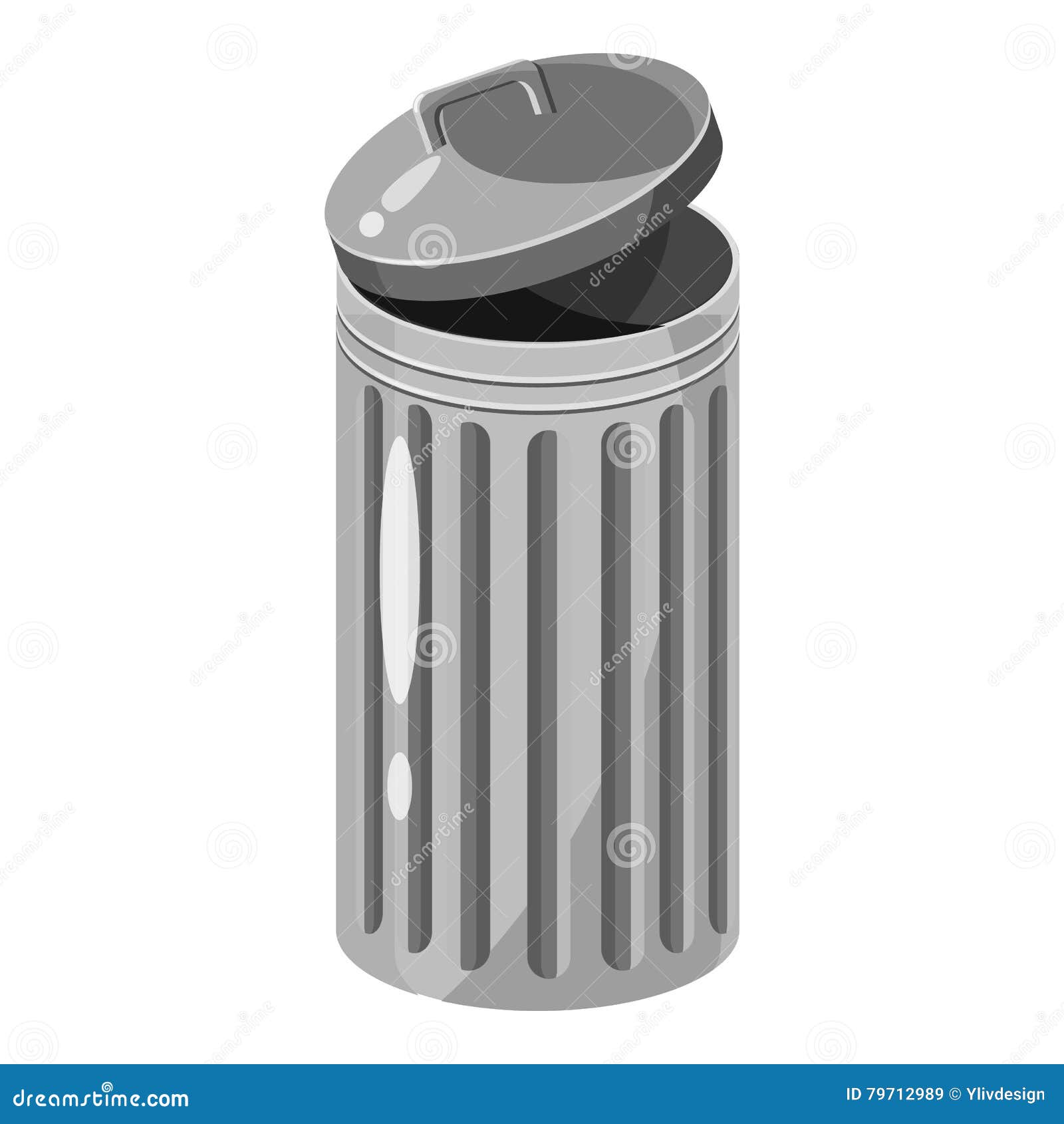 Trash Can Icon, Gray Monochrome Style Stock Vector - Illustration of ...