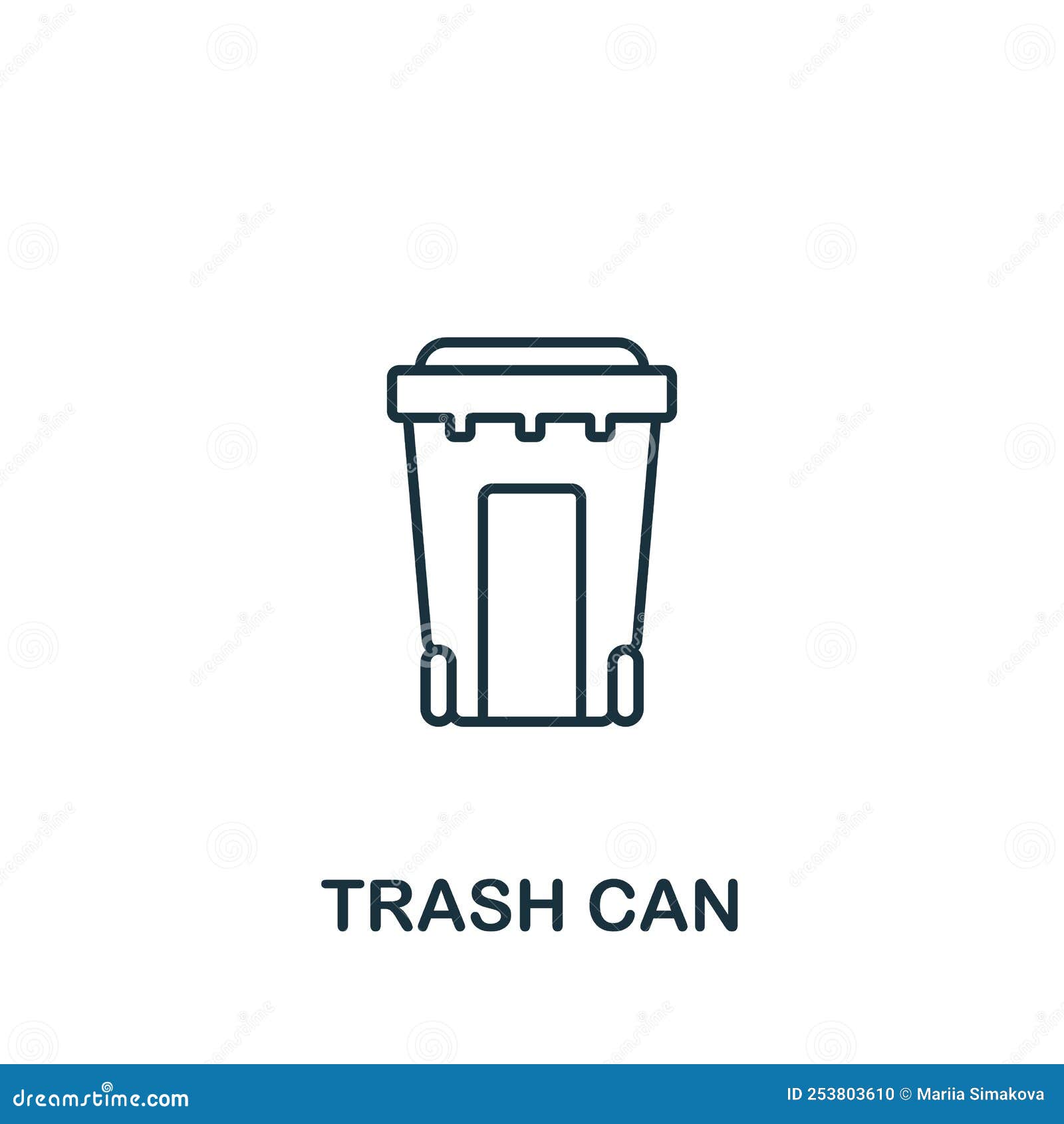 Trash Can Icon. Line Simple Line Housekeeping Icon for Templates, Web ...