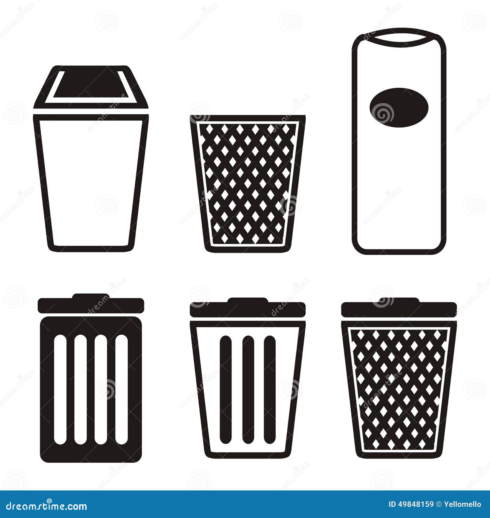 Trash can icon sets stock vector. Illustration of aluminum - 49848159