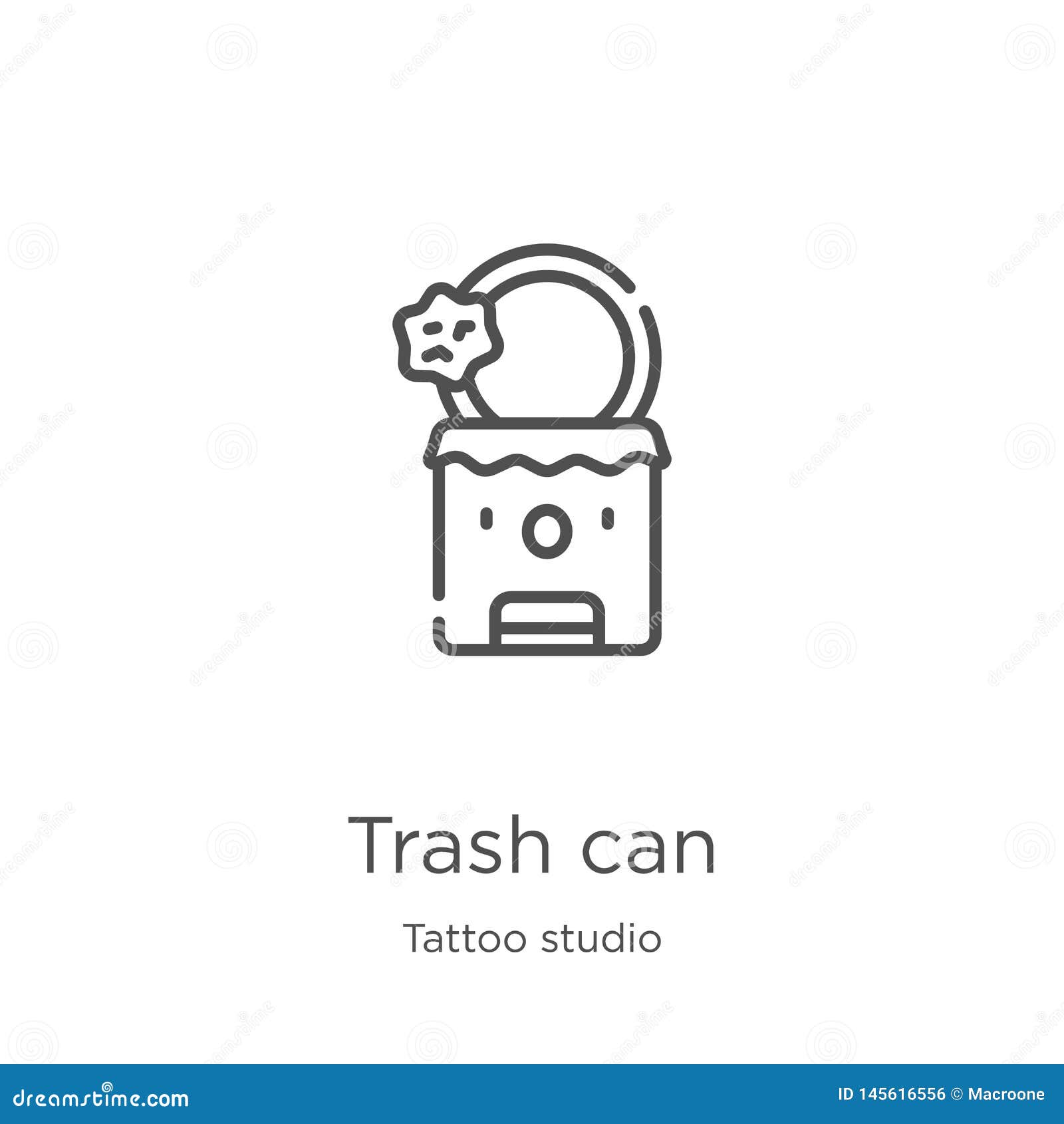 Trash Can Icon Vector from Tattoo Studio Collection. Thin Line Trash ...