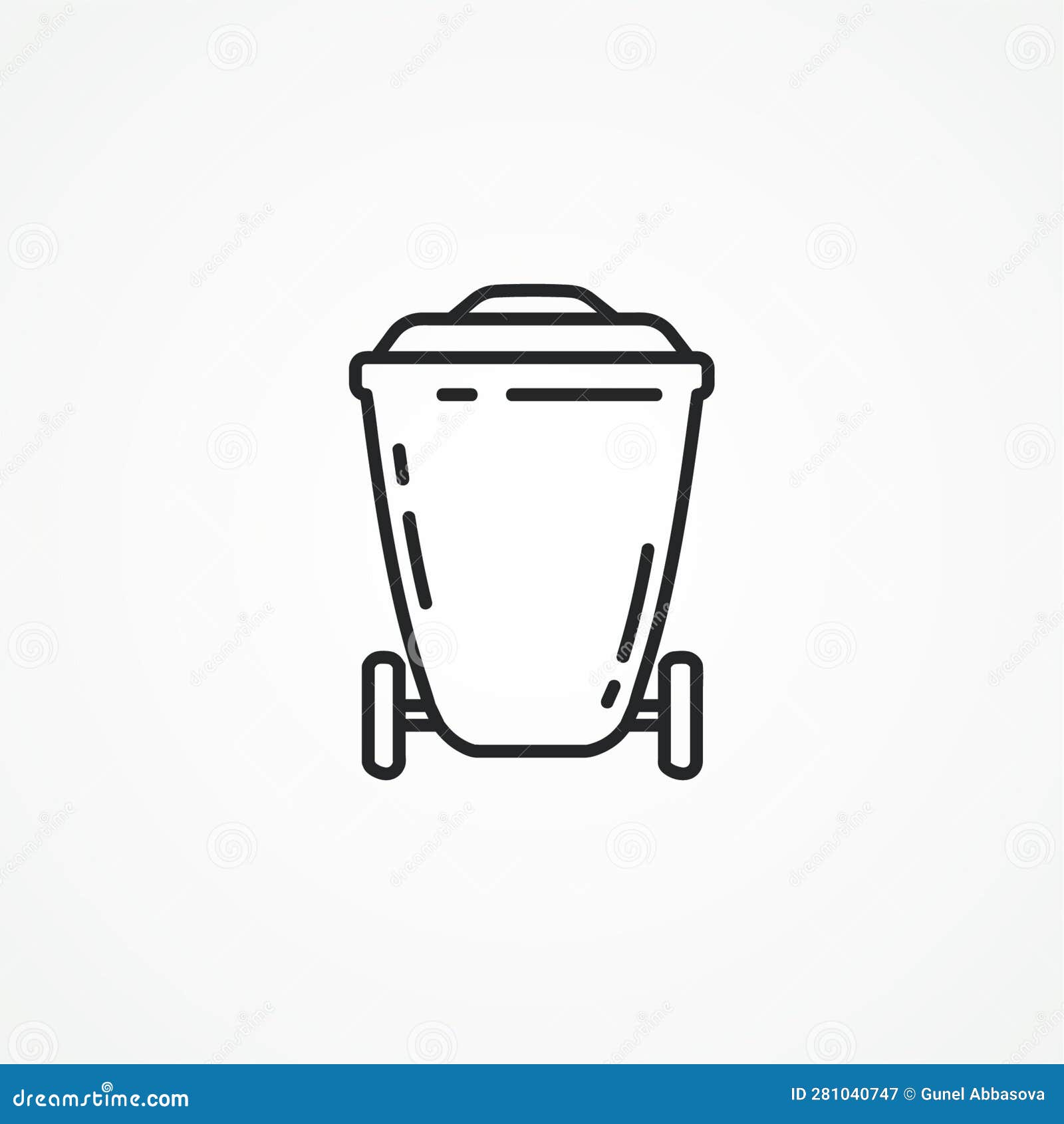 Trash can line icon. stock vector. Illustration of trash - 281040747
