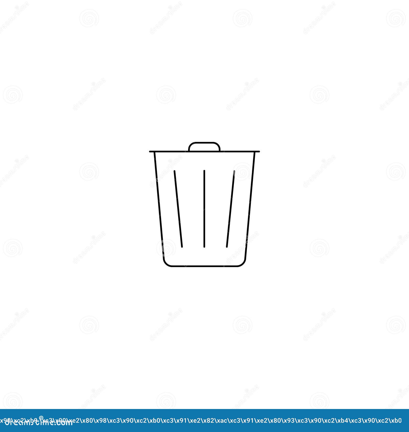 Trash Can Linear Icon. Trash Line Outline Vector Illustration Stock ...