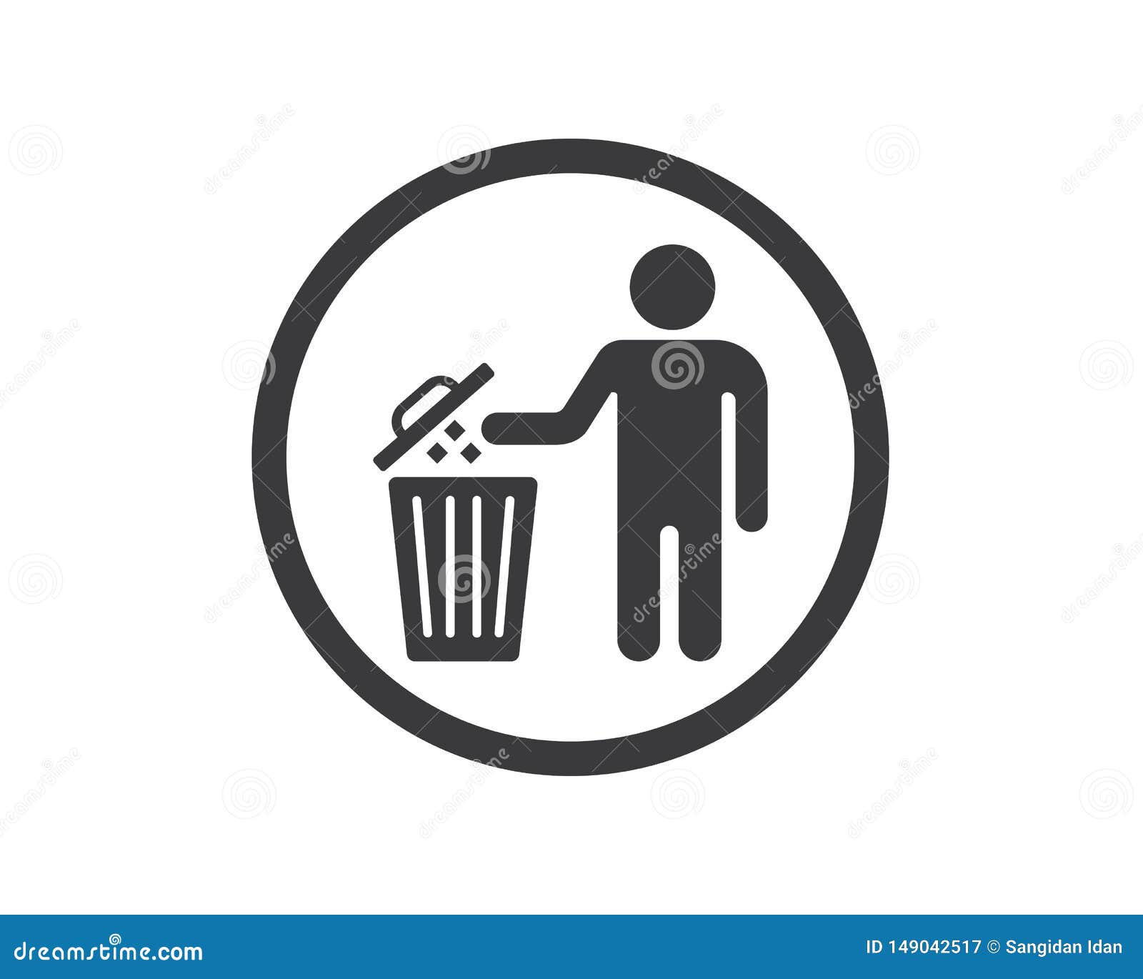 Trash Can Logo Icon Vector Illustration Stock Vector - Illustration of ...