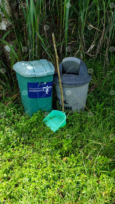Trash can on mount mahawu stock photo. Image of soil - 257092026