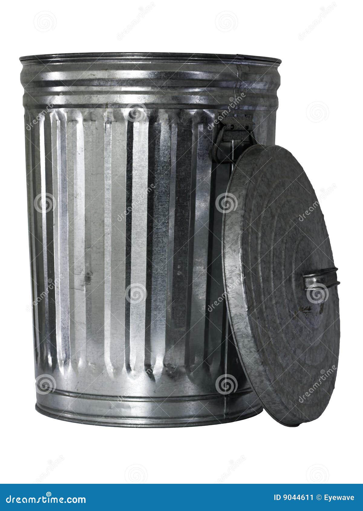 Trash Can, Opened, Top at Side Stock Image - Image of trash, silver ...