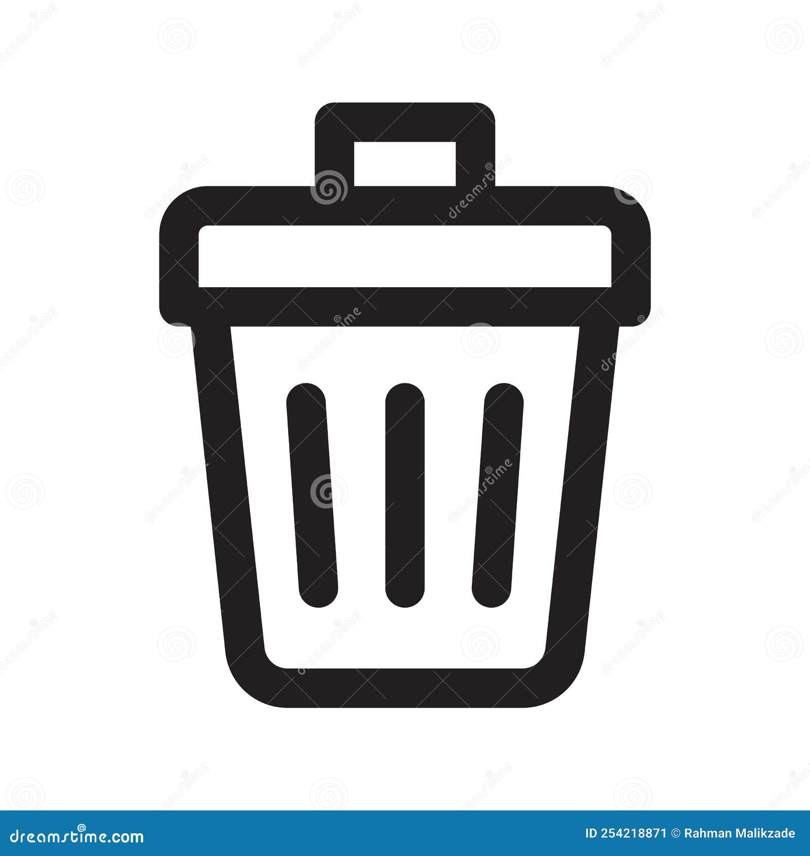 Trash Can Outline Icon. Trash Bin Vector Illustration Stock Vector ...
