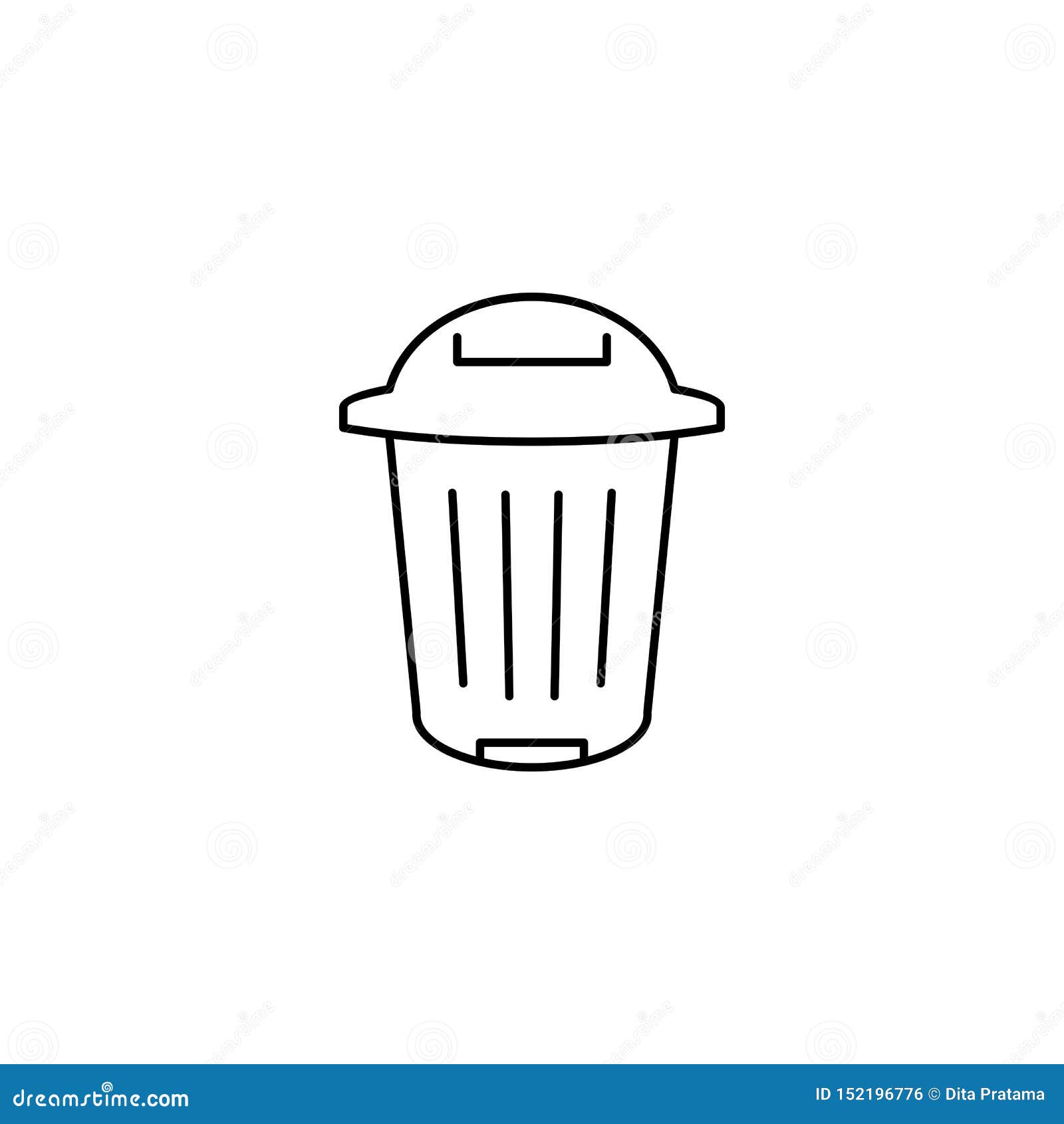 Trash can outline icon. stock illustration. Illustration of outline ...