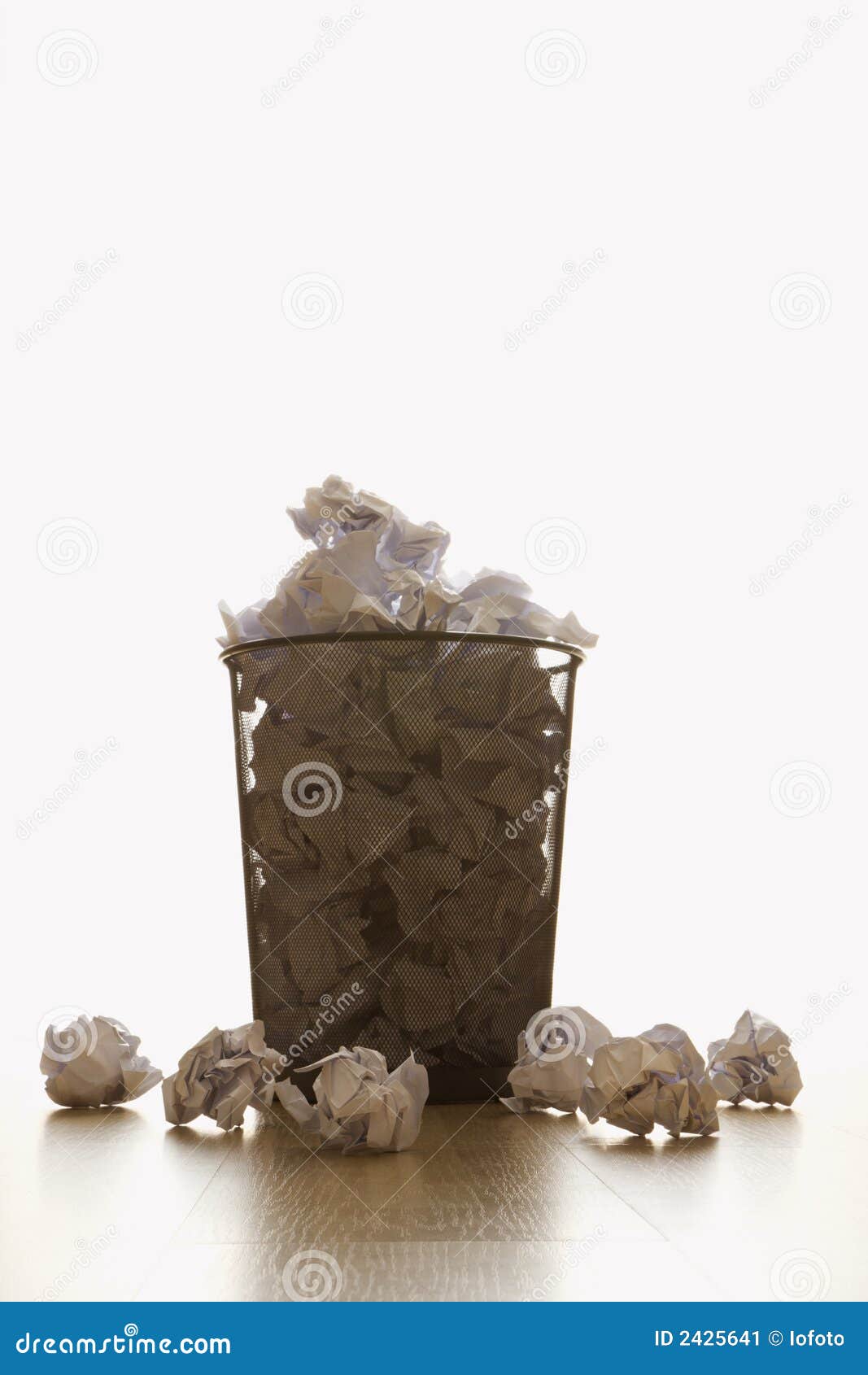 Full Wire Mesh Trash Can With Crumpled Paper Royalty-Free Stock Photo ...