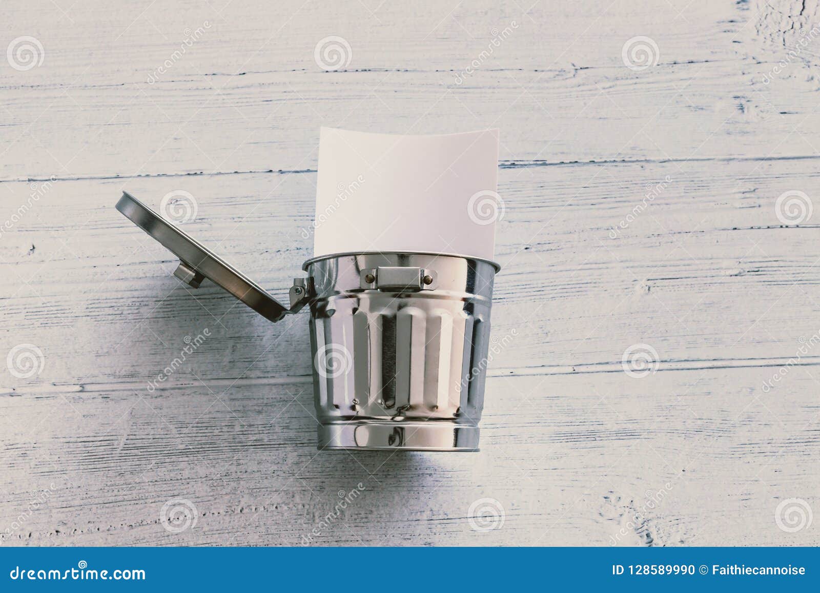 Trash Can with Paper Going into it Stock Photo - Image of computer ...