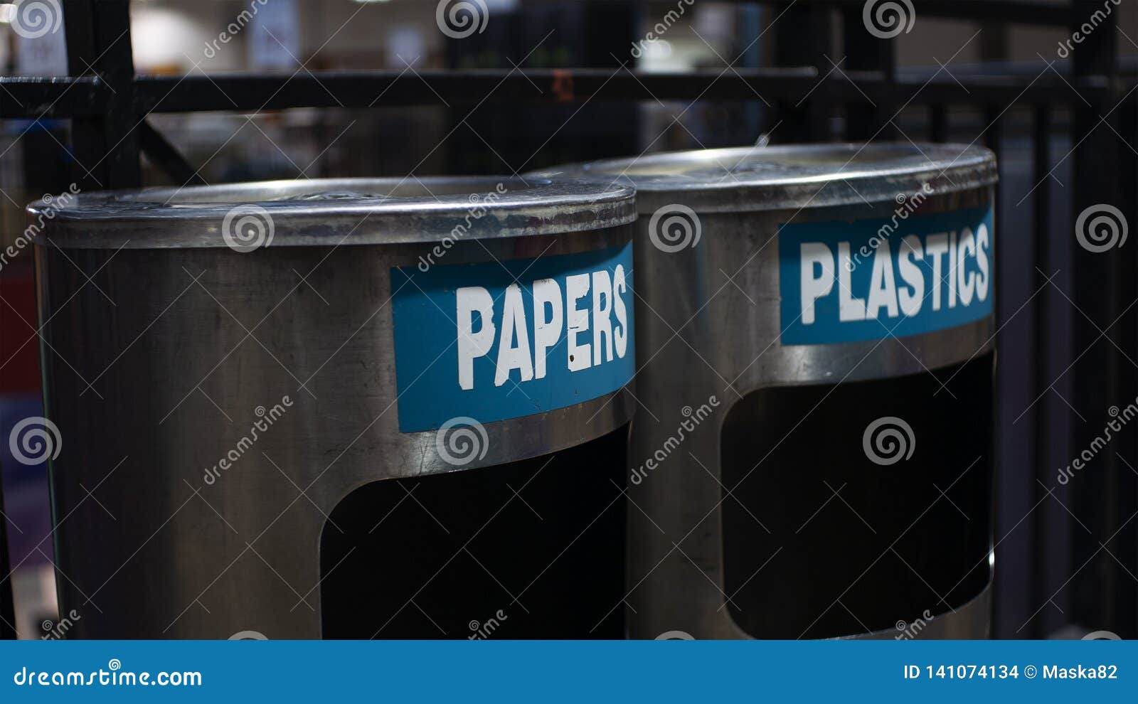 Trash Can for Papers and Plastic Stock Photo - Image of cans, issues ...