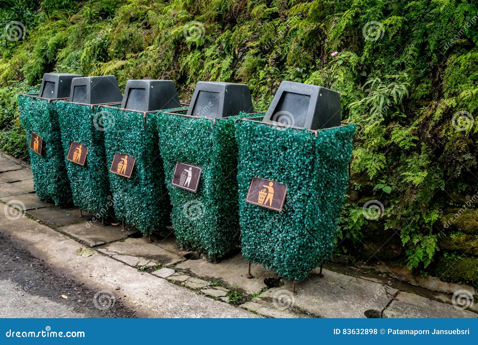 Trash can in the park stock photo. Image of dustbin, outdoor - 83632898