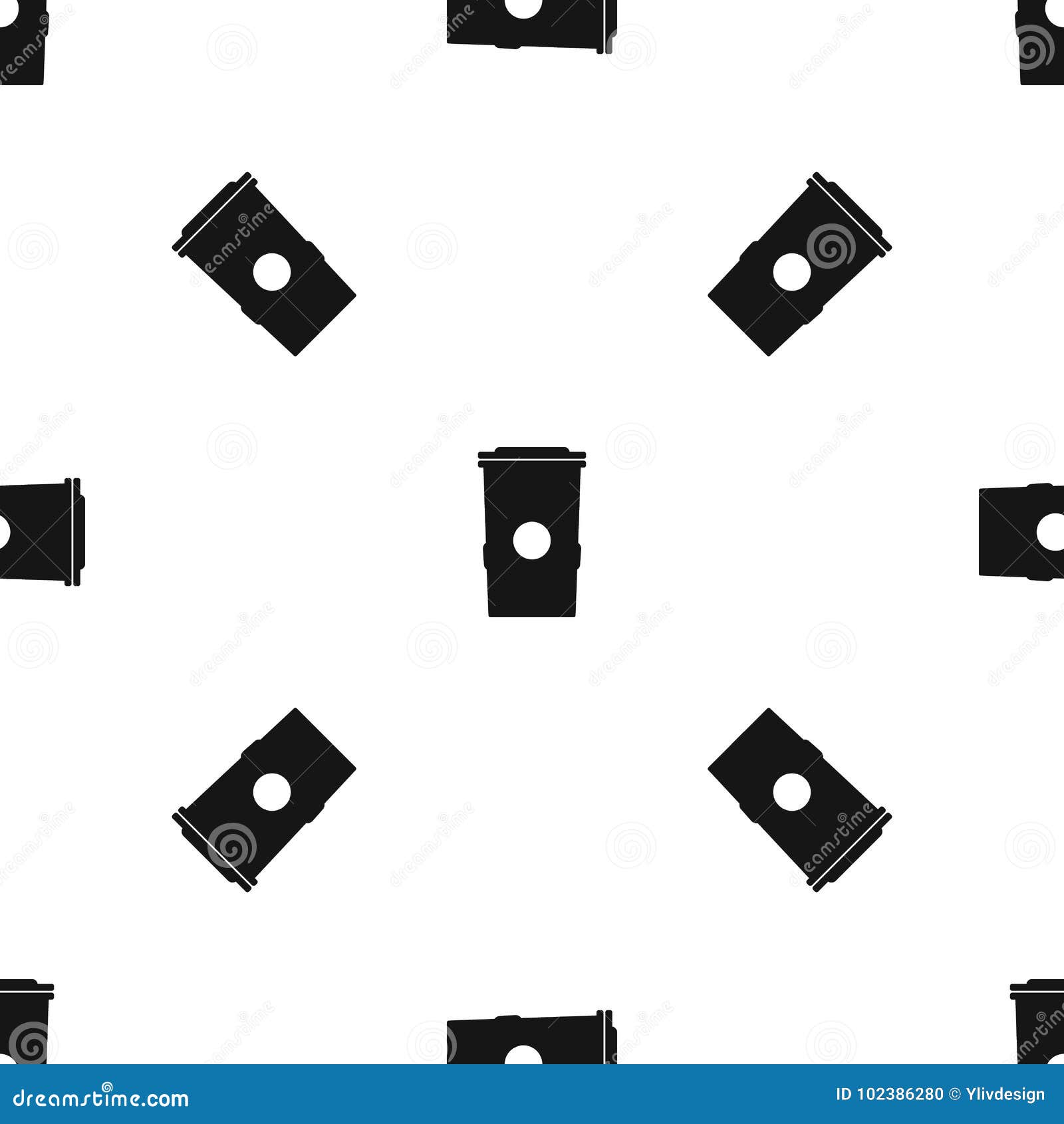 Trash Can Pattern Seamless Black Stock Vector - Illustration of recycle ...