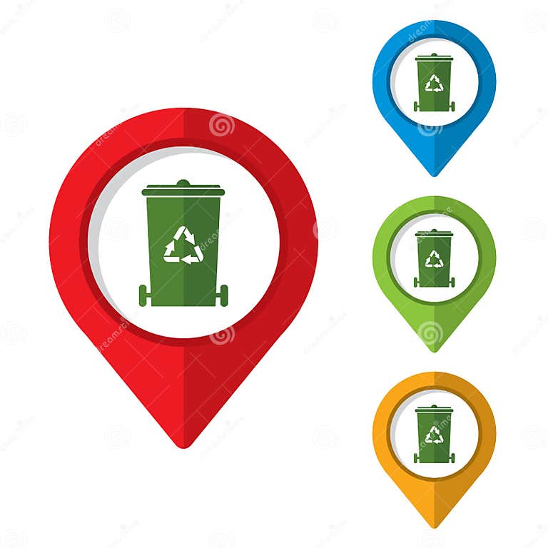 Trash can pin stock vector. Illustration of design, basket - 91232371