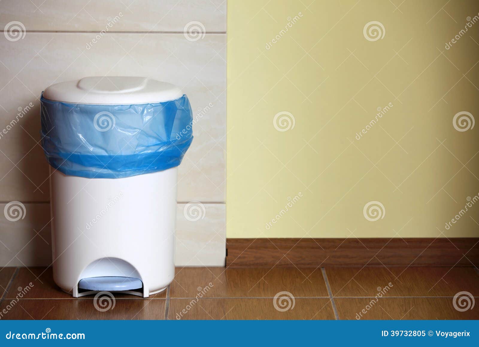 Trash Can with a Plastic Bag Inside Stock Image - Image of trashbin ...