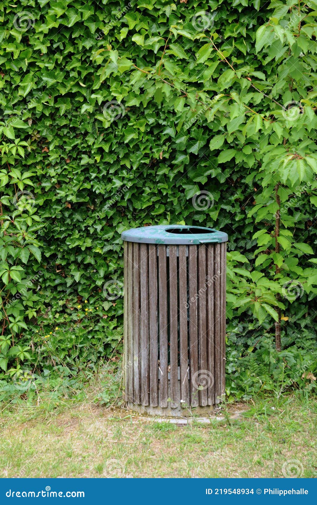 Trash can in a public park editorial stock image. Image of waste ...