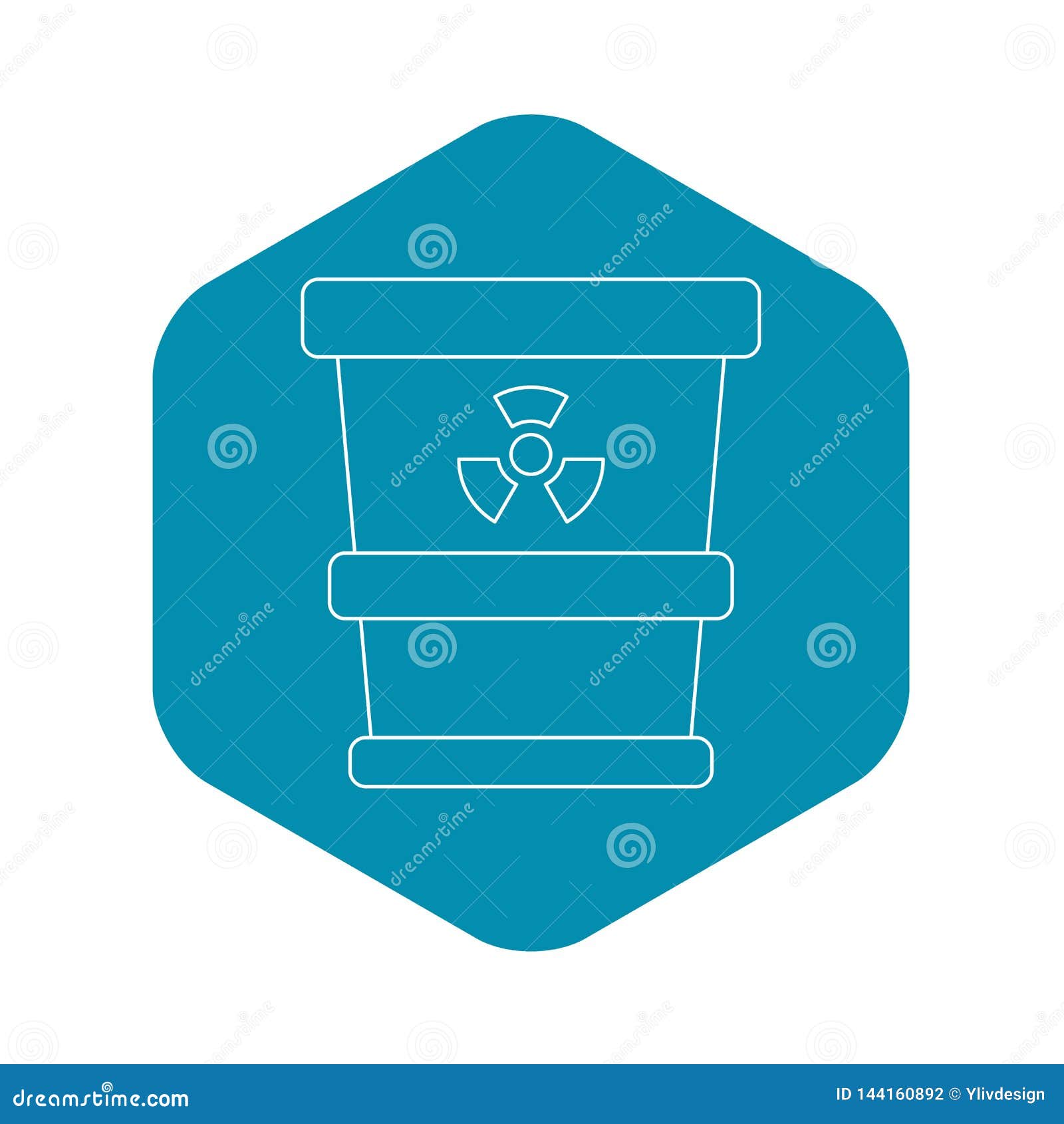 Trash Can with Radioactive Waste Icon Stock Vector - Illustration of ...