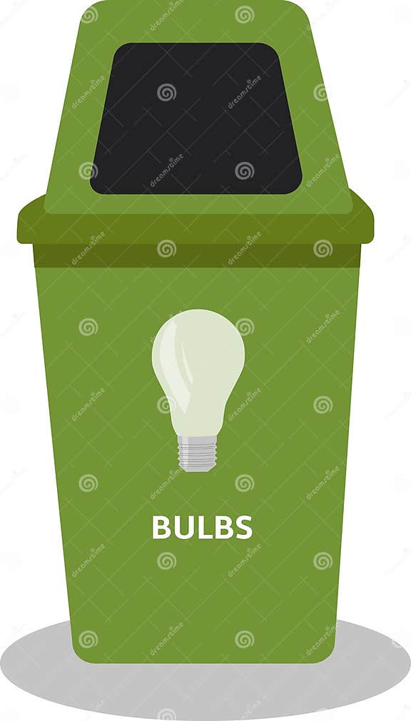 Trash Can for Recycling Light Bulbs. Waste Sorting Stock Vector ...