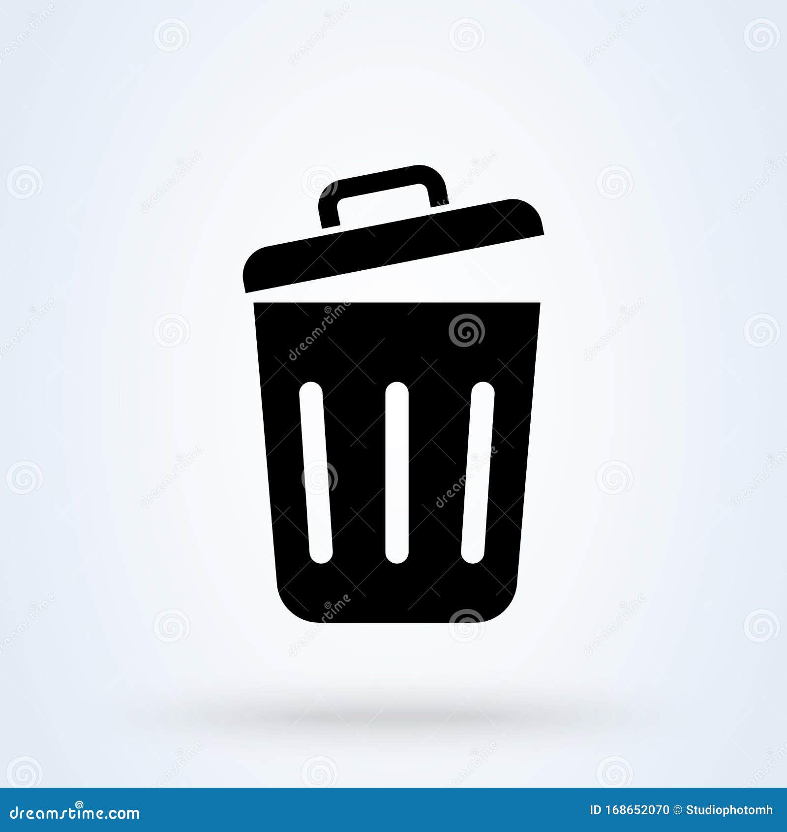 Trash Can, Rubbish Bin. Simple Vector Modern Icon Design Illustration ... Trash Can, Rubbish Bin. Simple Vector Modern Icon Design Illustration ...