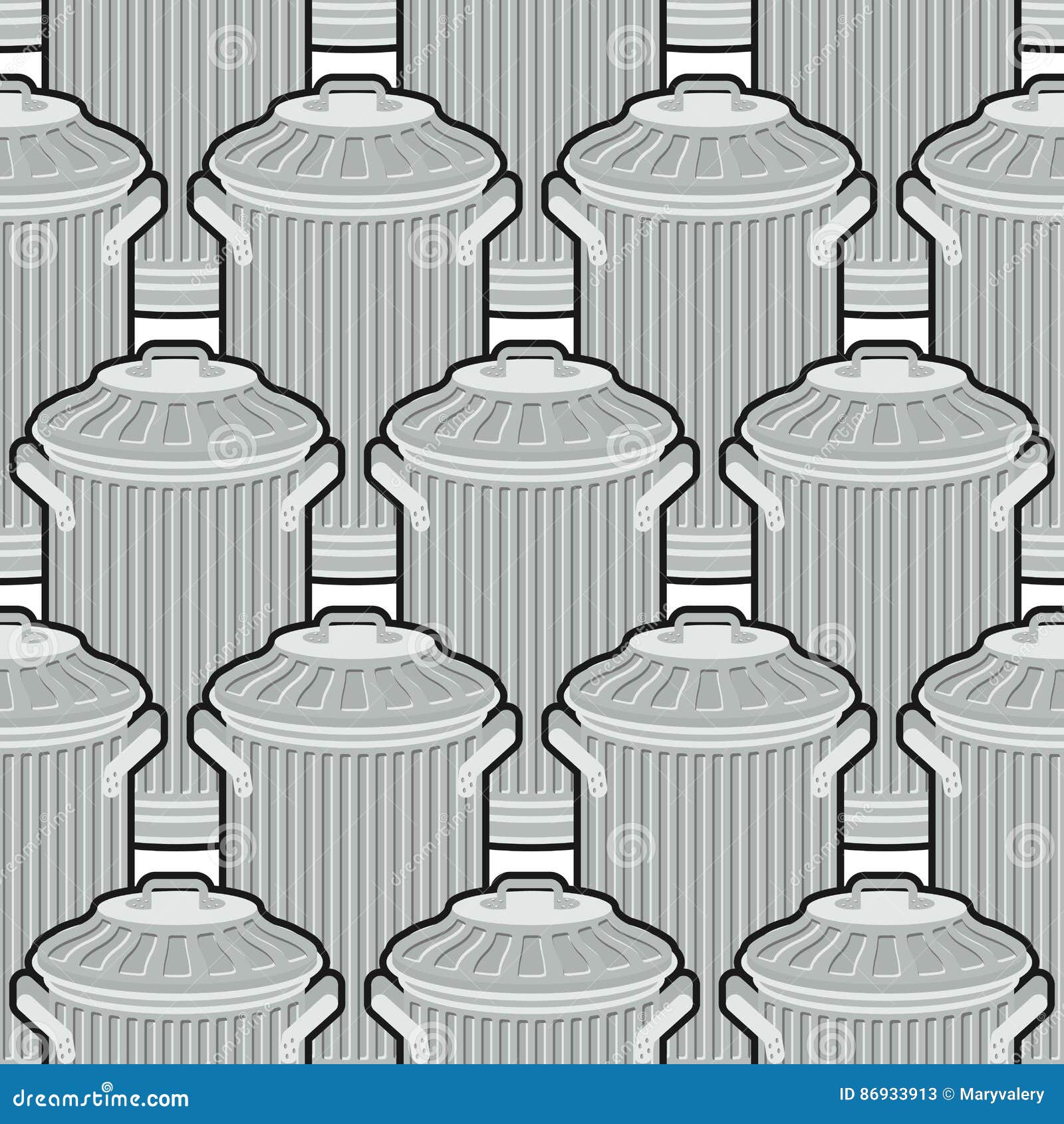 Trash Can Seamless Pattern. Wheelie Bin Background. Dumpster Iron ...