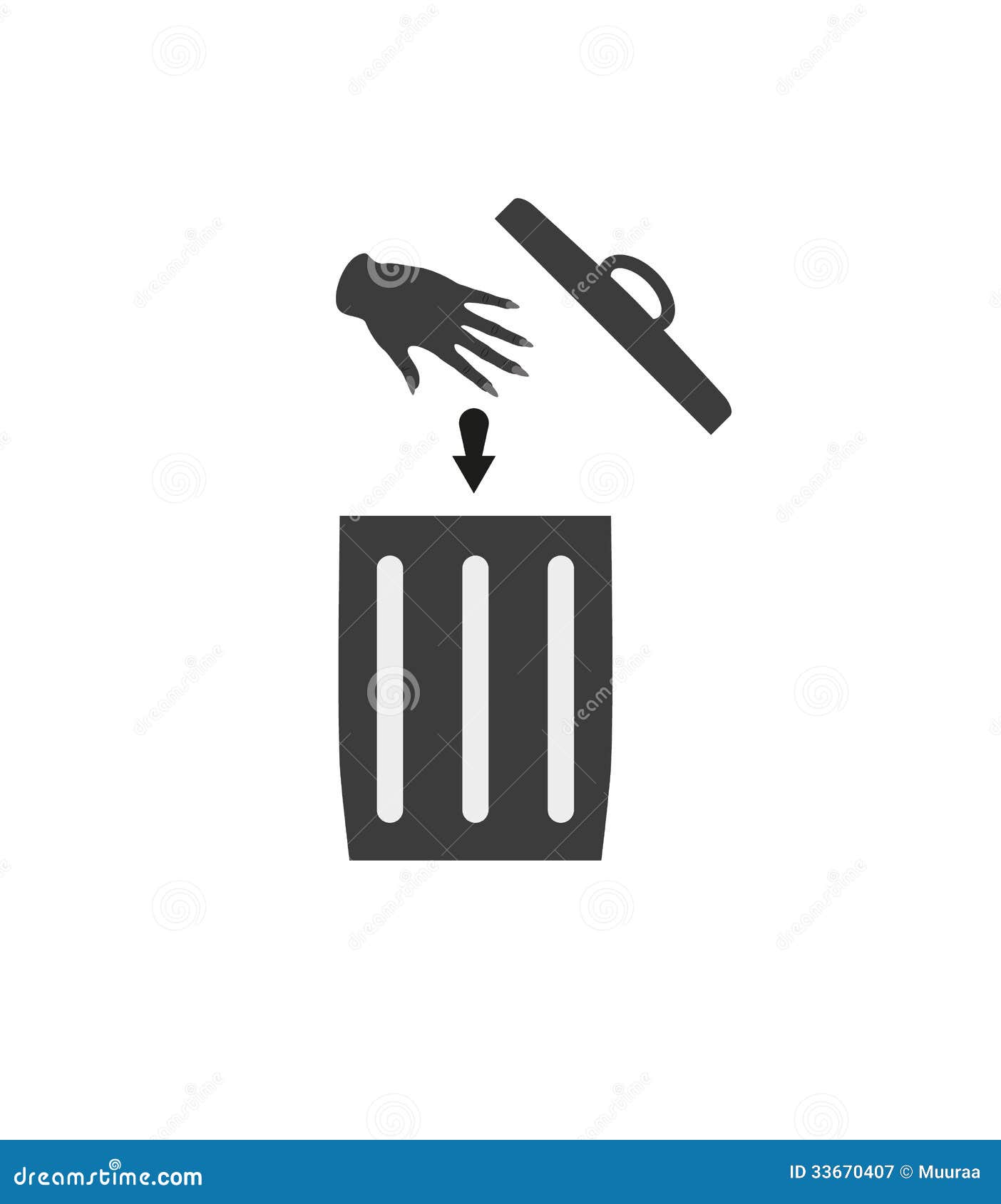 Trash can silhouette stock vector. Illustration of ecology - 33670407