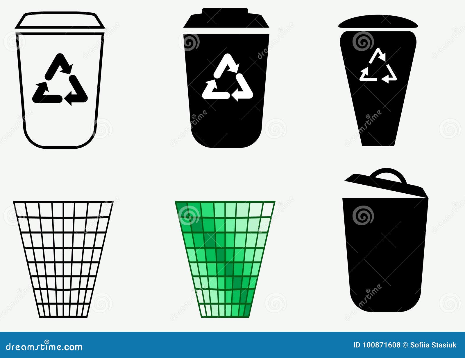 Trash can symbol stock vector. Illustration of garbage - 100871608