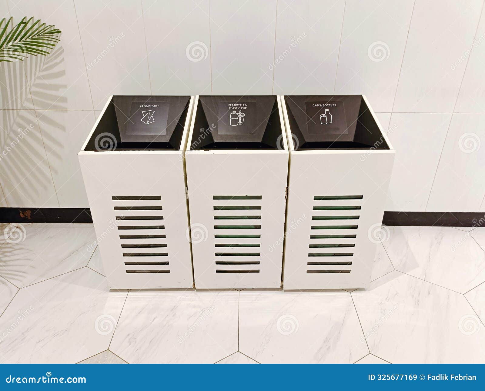 Trash Can with Three Compartments Based on Categories for Recycling ...
