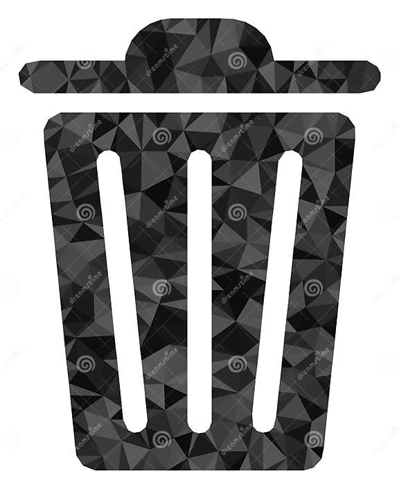 Trash Can Triangle Lowpoly Flat Icon Stock Vector - Illustration of ...