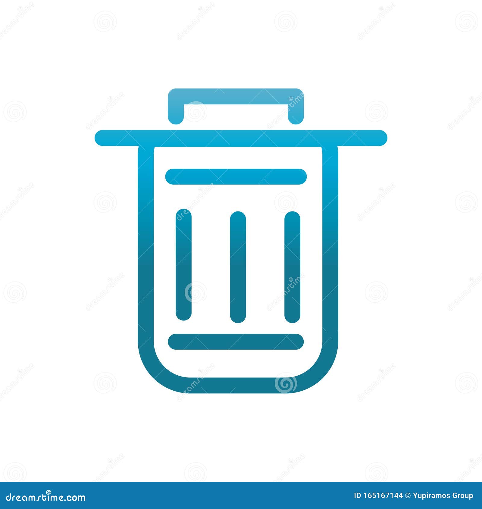 Trash Can User Interface Blue Gradient Stock Vector - Illustration of ...