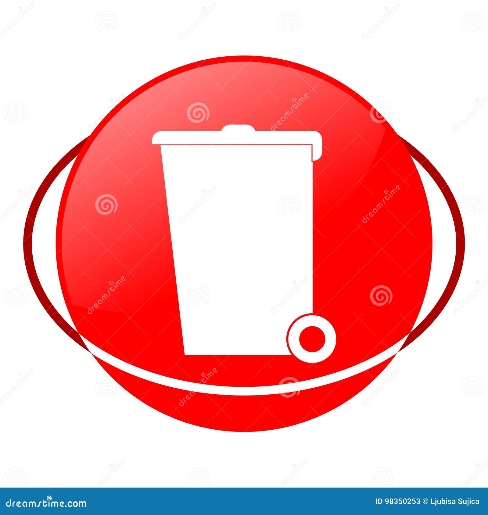 Trash Can Vector Illustration, Red Icon Stock Vector - Illustration of ...