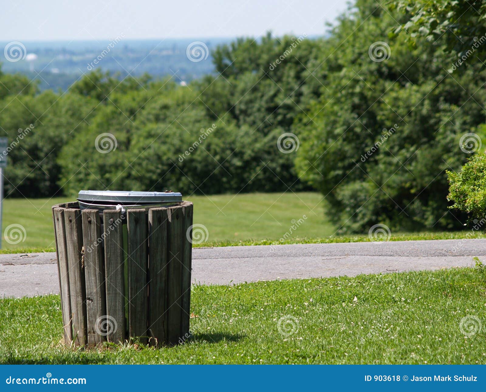Trash can with a view stock photo. Image of road, collector - 903618