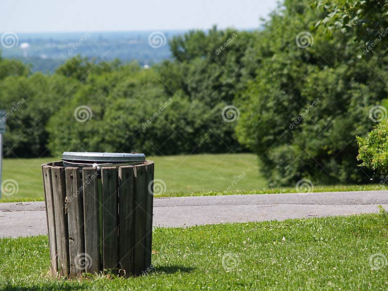 Trash can with a view stock photo. Image of road, collector - 903618