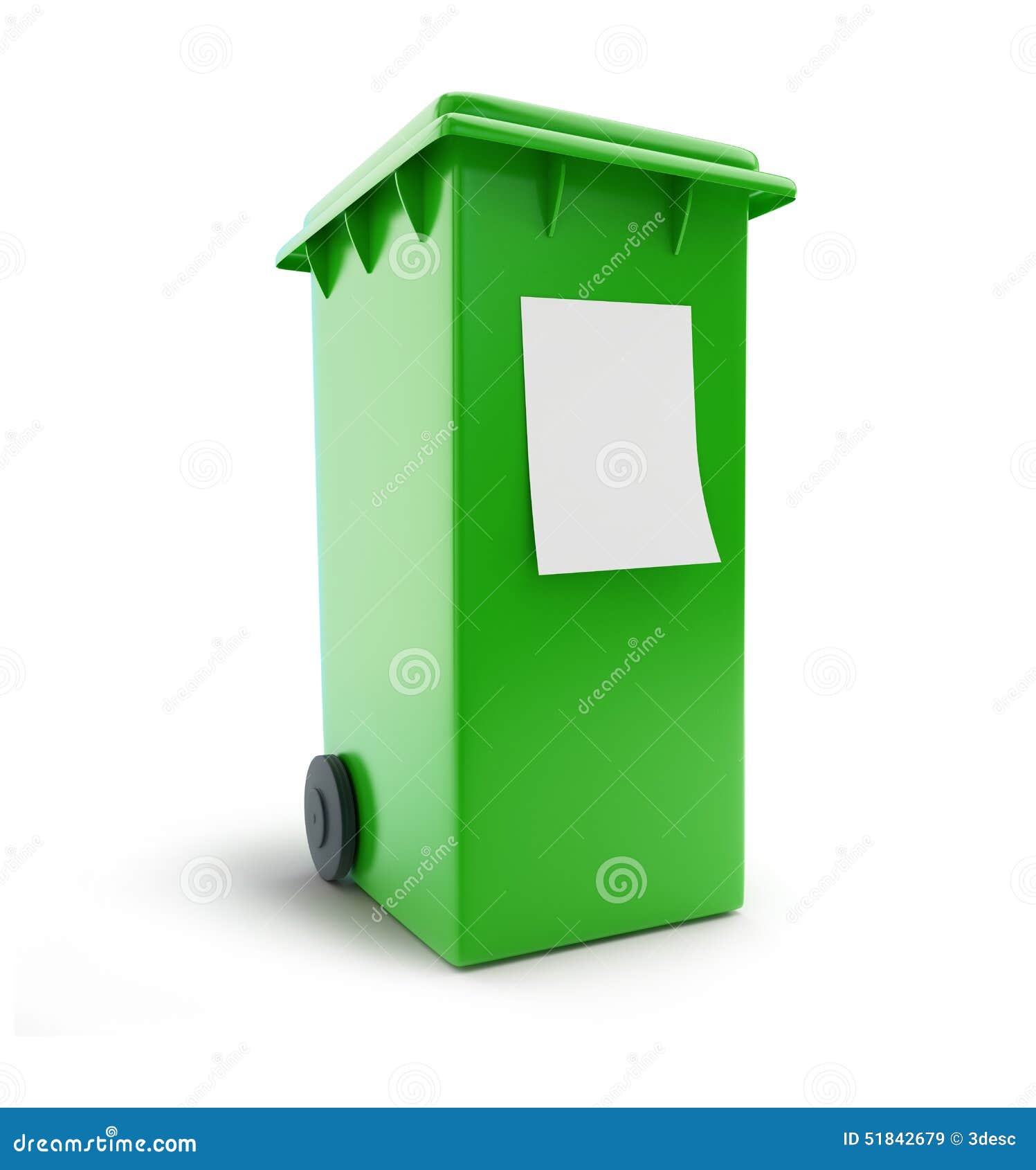 Trash Can Waste Sorting Four Green Wheeled Bin Stock Illustration ...