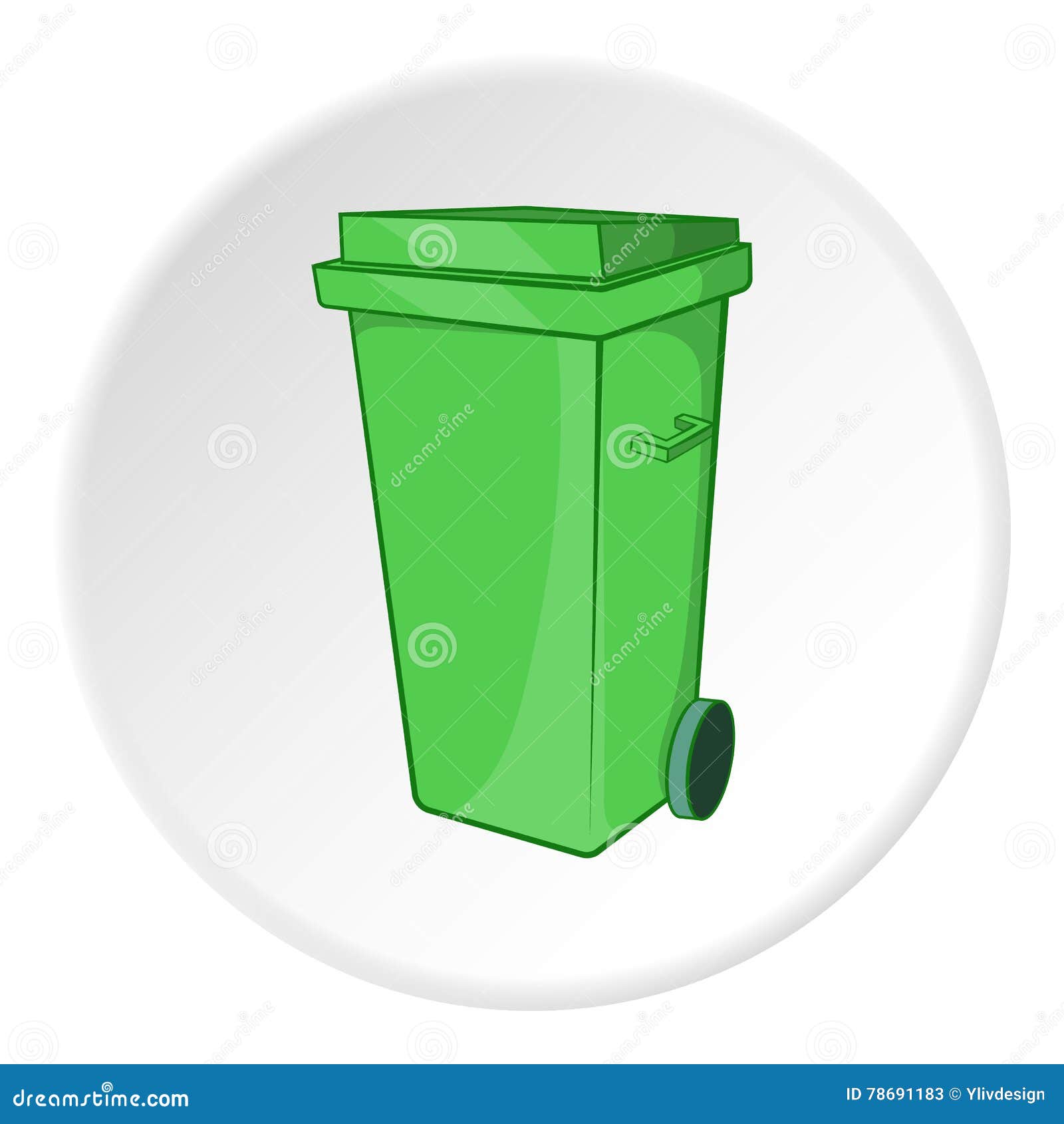 Cartoon Open Trash Can