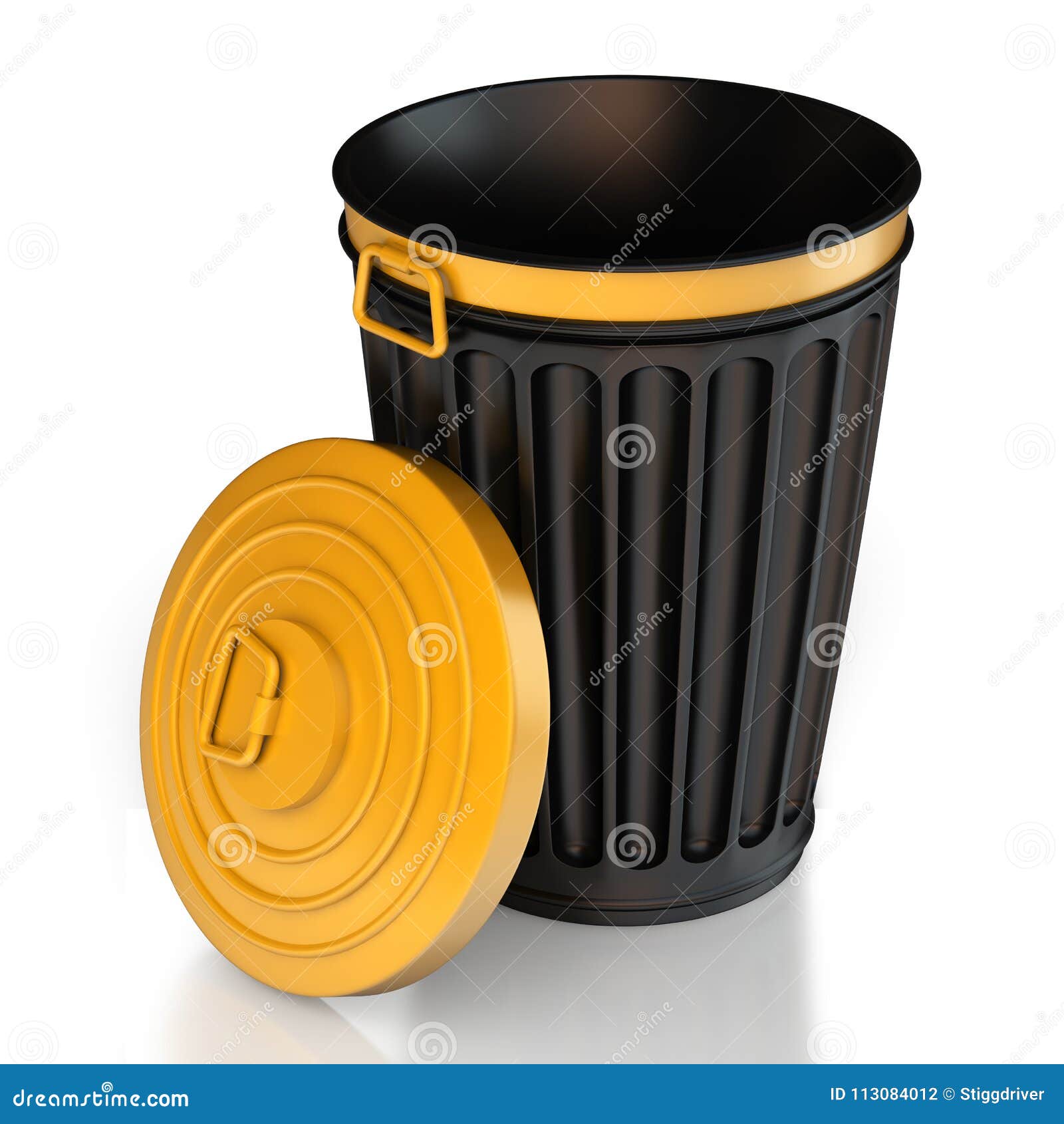 Trash can stock photo. Image of black, container, render - 113084012