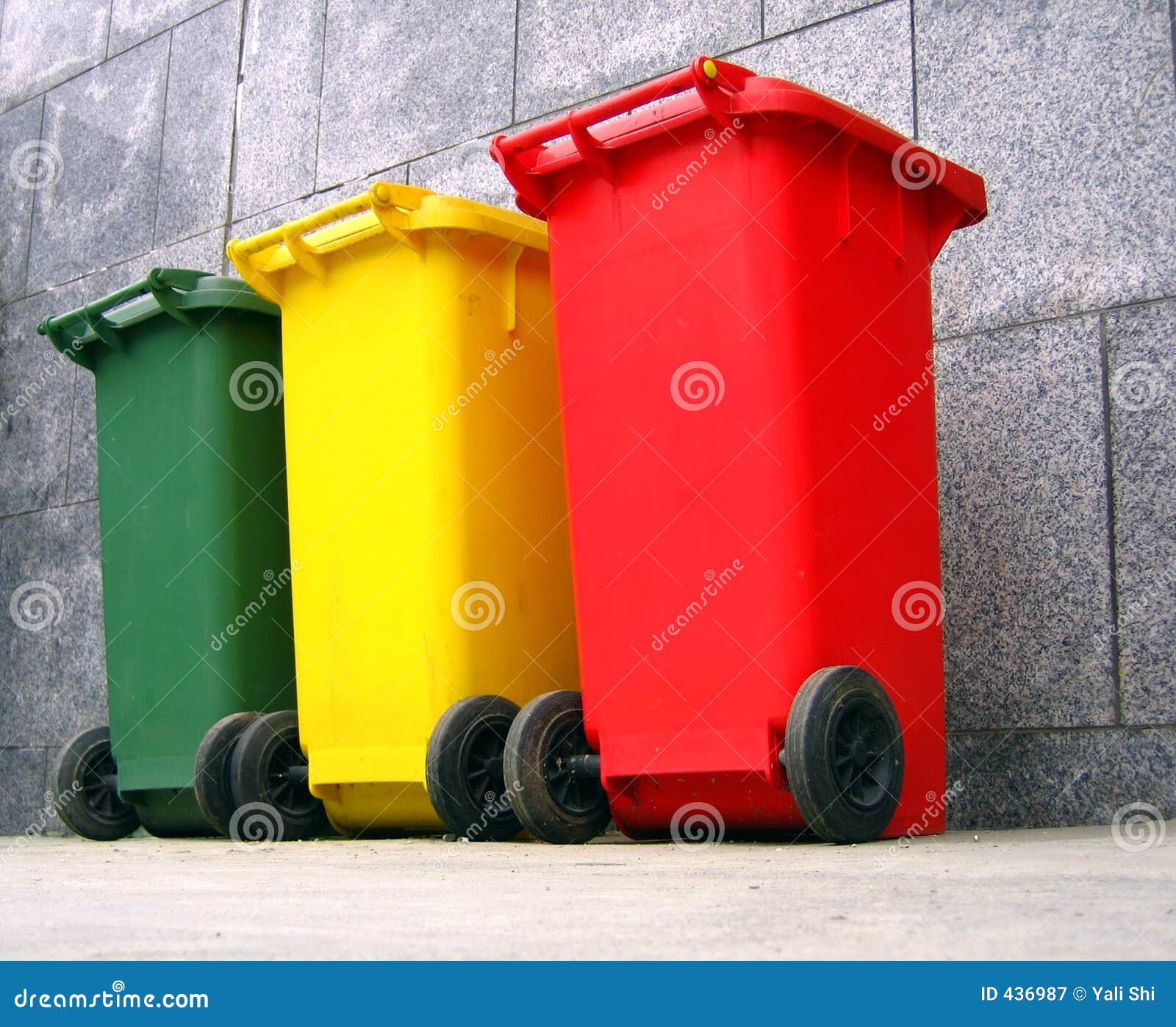 Trash Cans for Garbage Separation Stock Image - Image of division ...