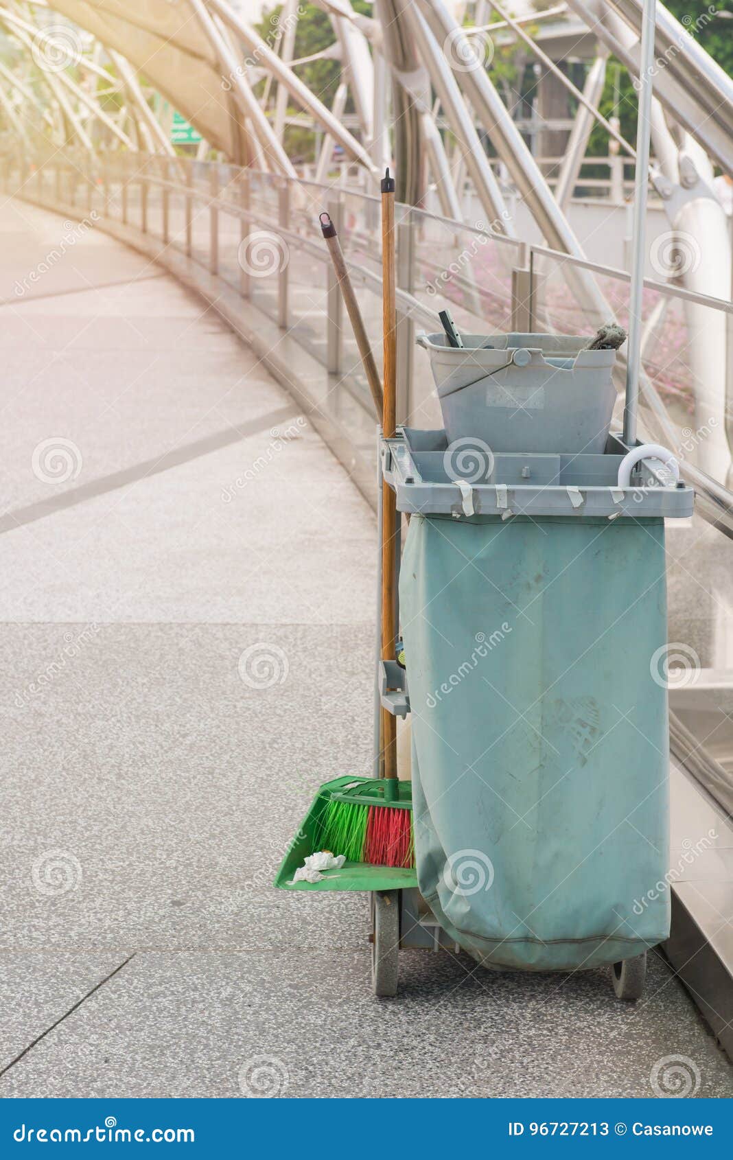 Trash Cans in the Park beside the Walk Way Stock Image - Image of ...