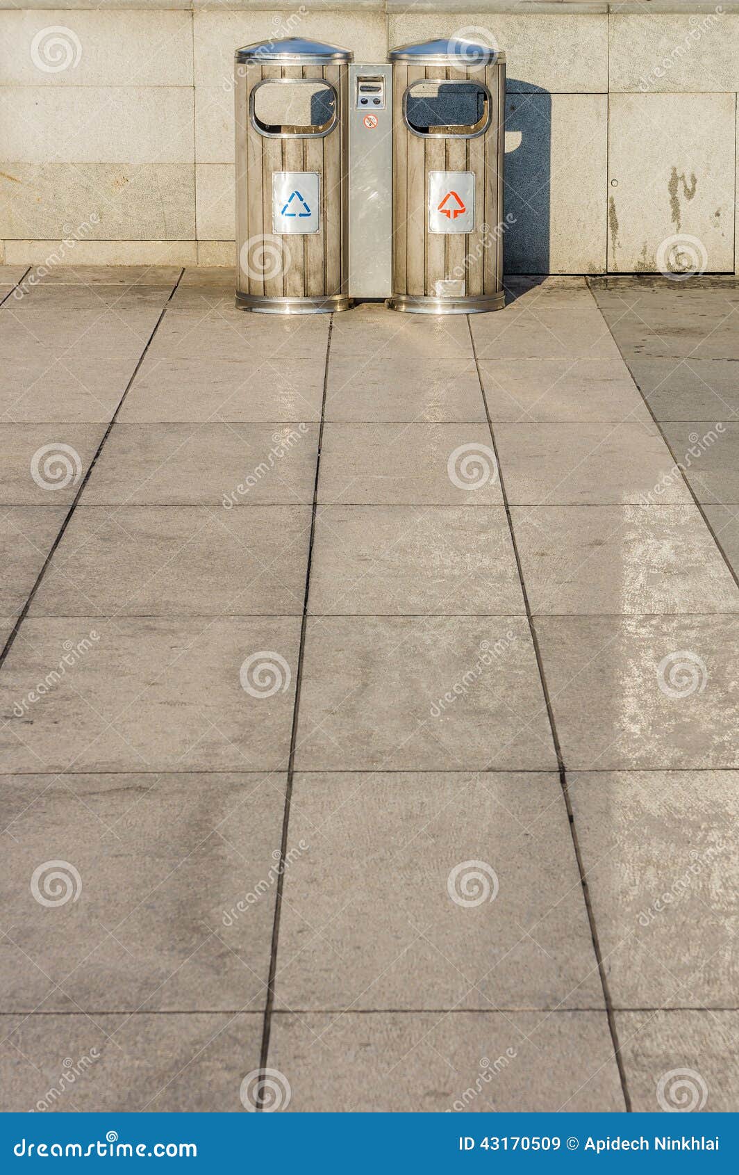 Trash cans at public area stock image. Image of glossy - 43170509