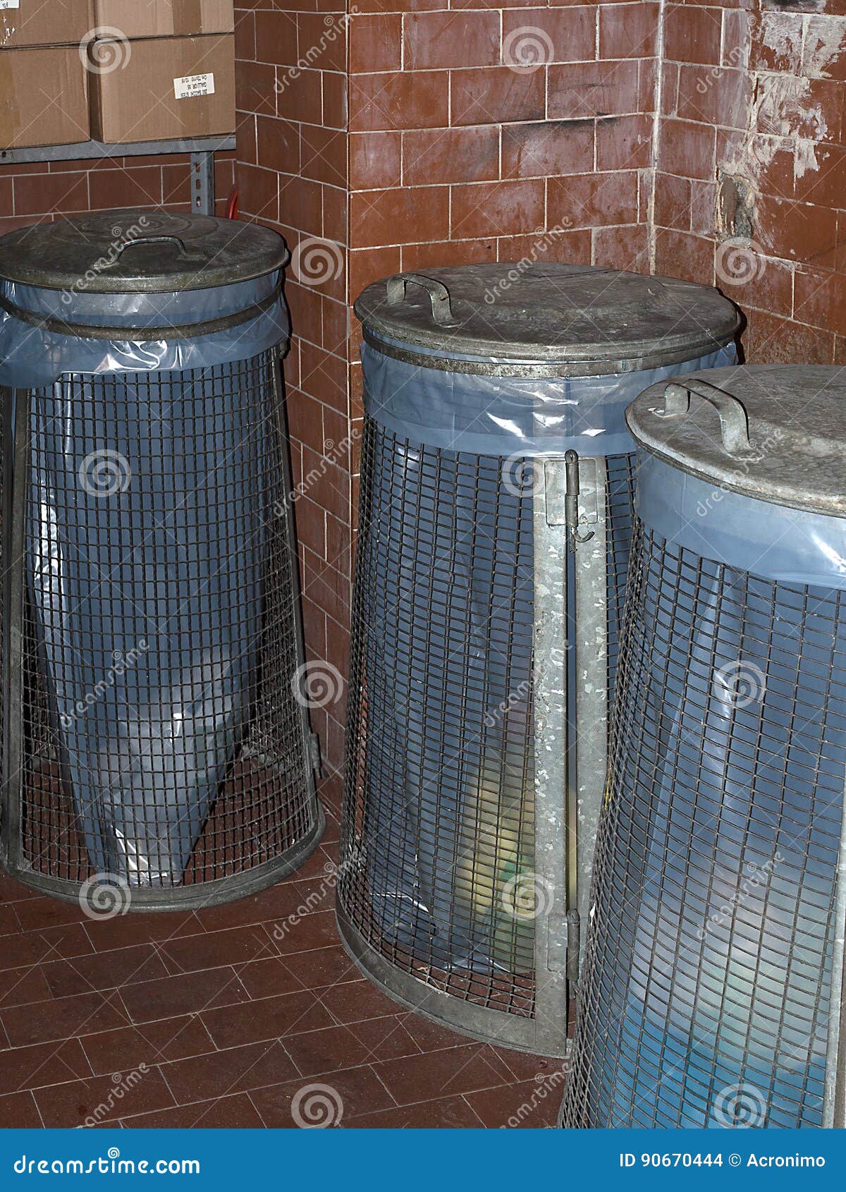 Trash cans stock photo. Image of throw, iron, nylon, away - 90670444