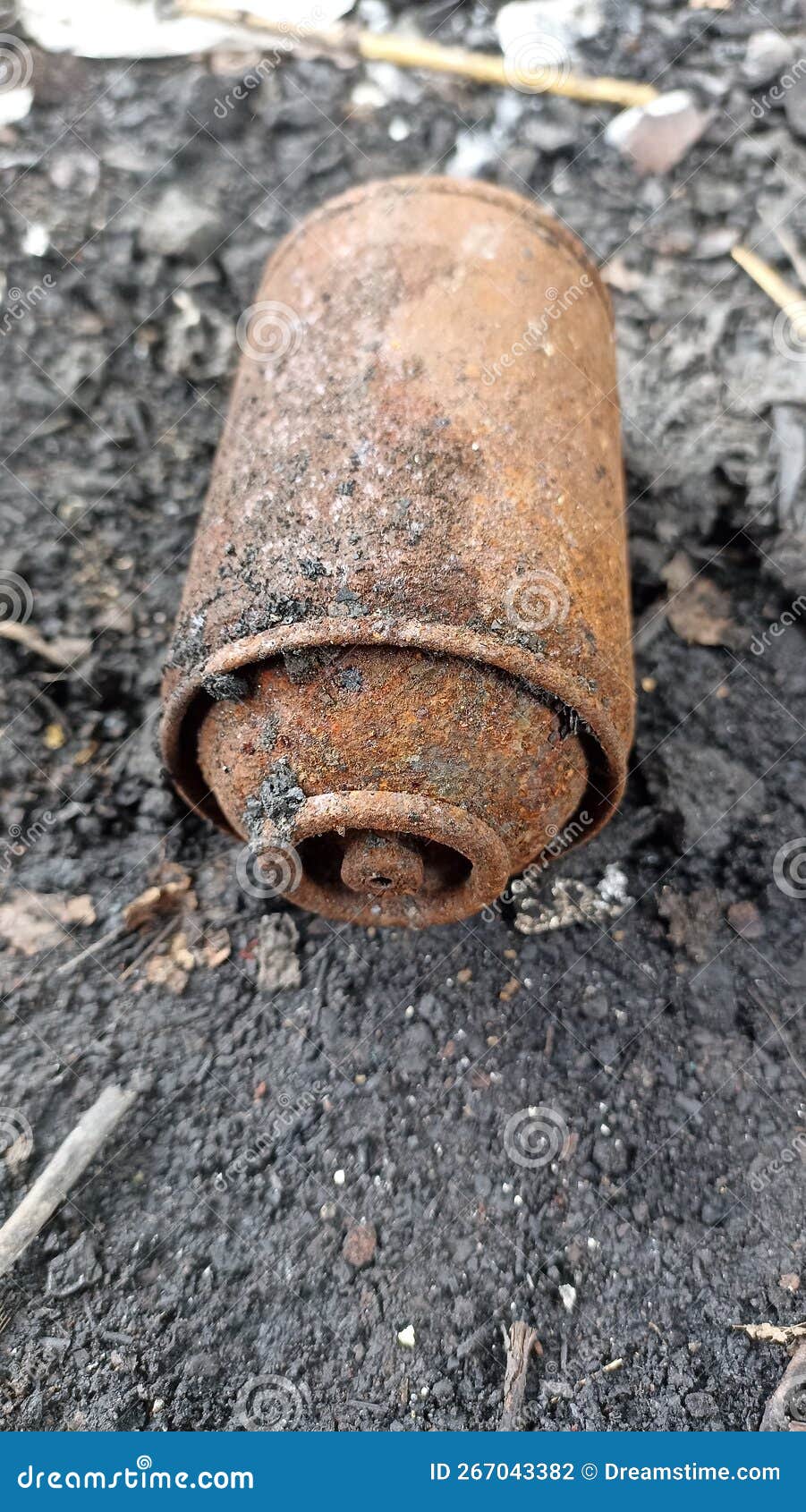 Trash Cans that are Rusty and Pollute the Environment Stock Photo ...