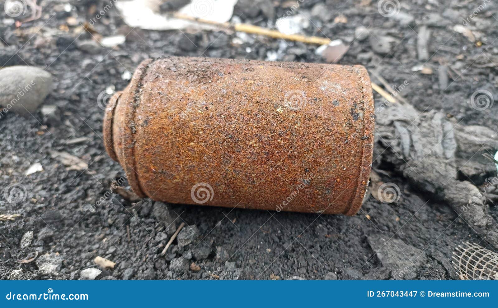 Trash Cans that are Rusty and Pollute the Environment Stock Image ...