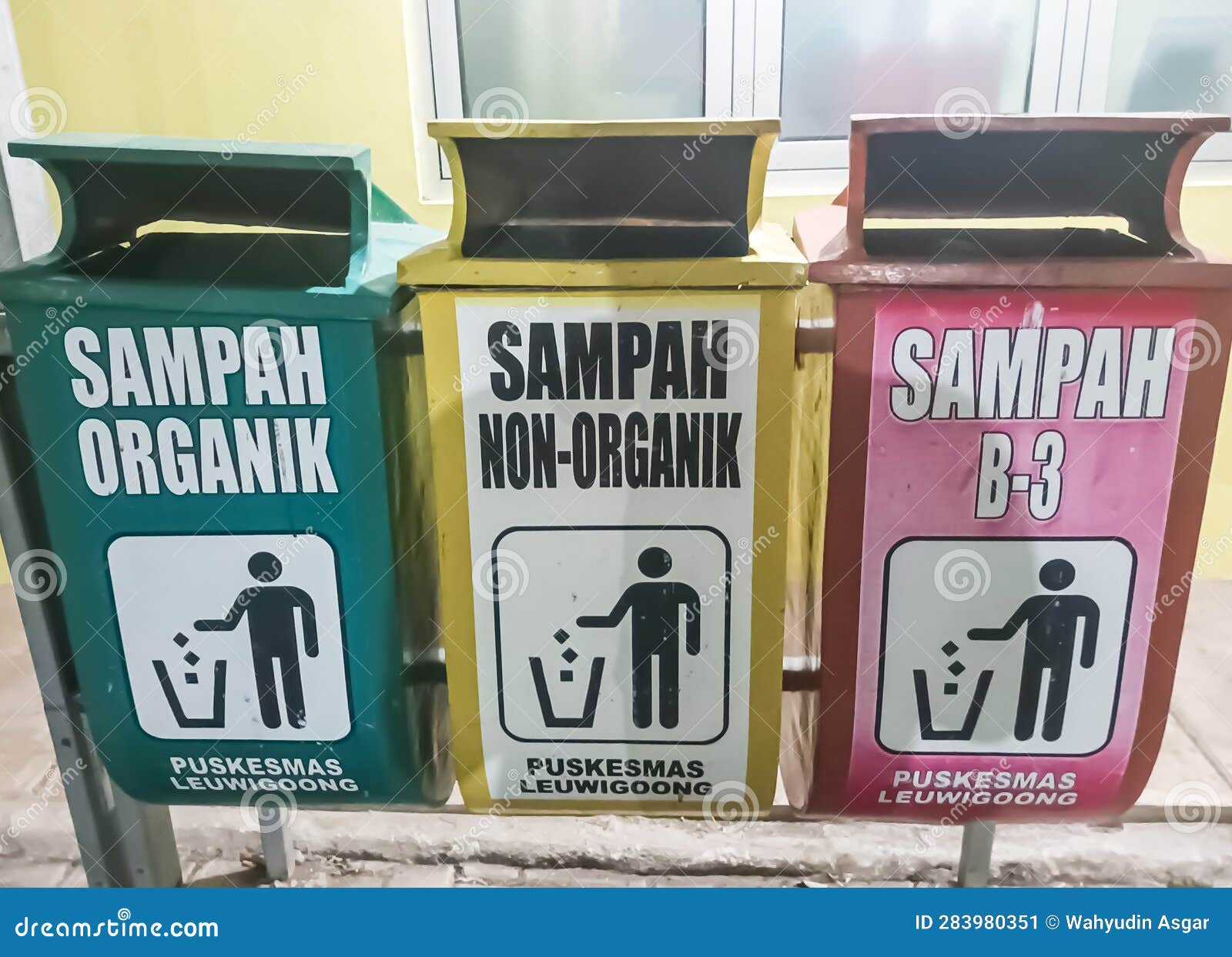 Trash Cans Separated by Classification at a Clinic, Garut July 14, 2023 ...
