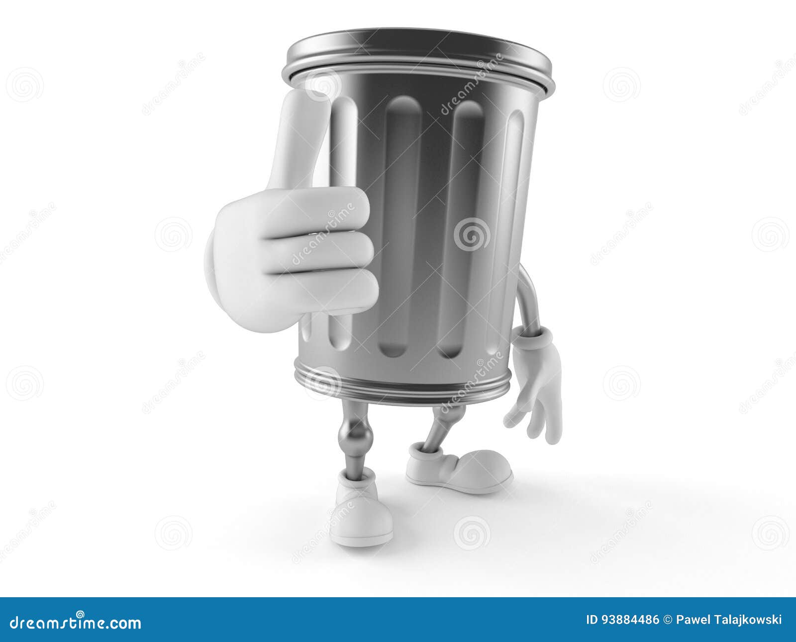 Trash Can Thumbs Up Mascot Vector Cartoon Illustration | CartoonDealer ...