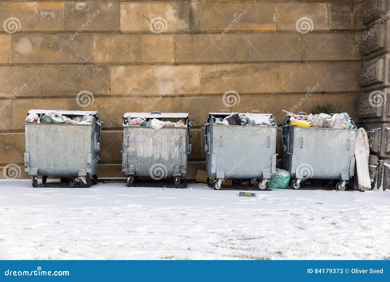 Trash of the City at Winter Stock Image - Image of disposal, trash ...